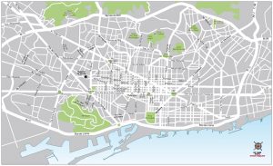 Barcelona Mapa vectorial Illustrator eps | Bc Maps mapa vectorial eps
