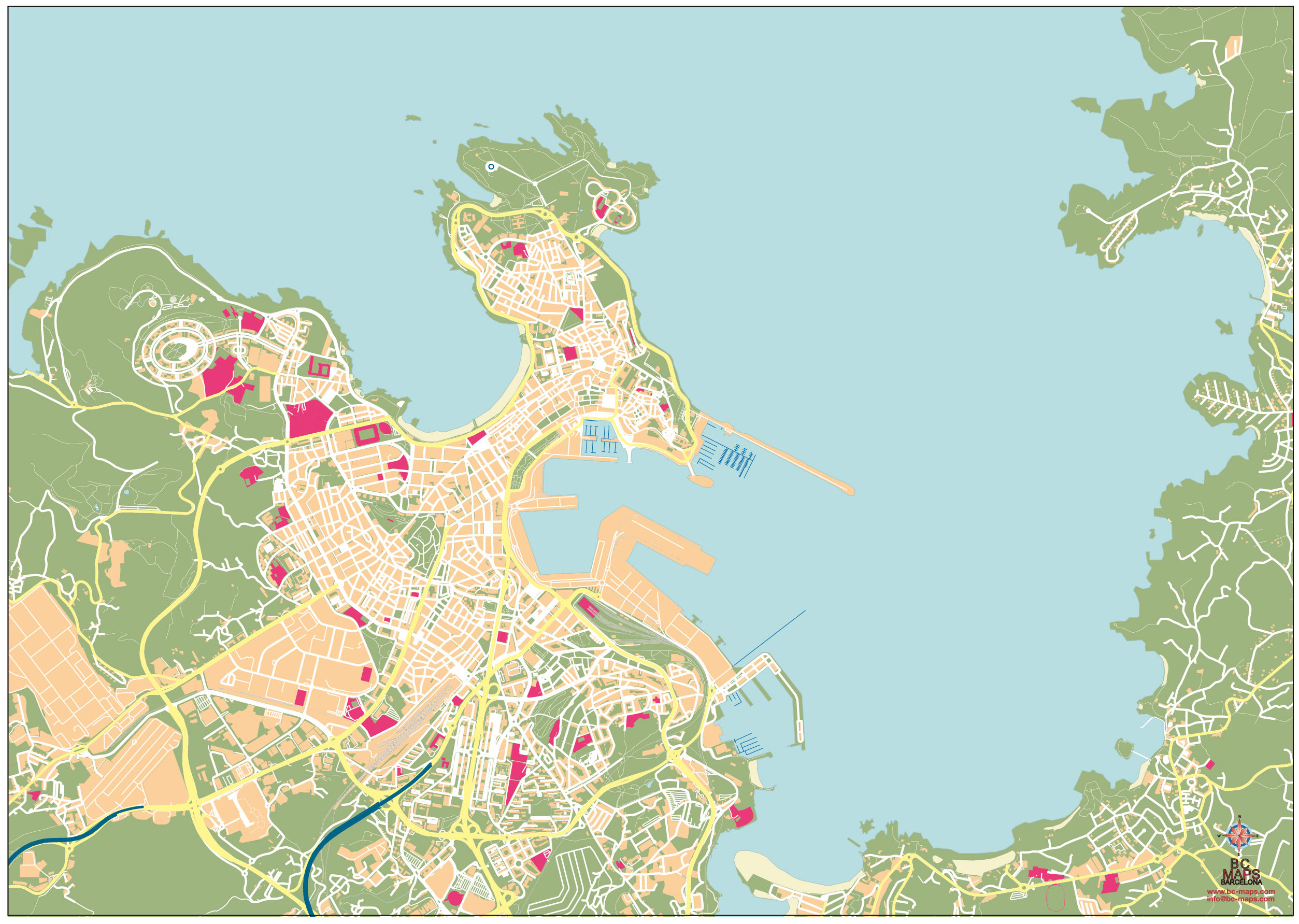 A Coruña / La Coruña mapa vectorial illustrator eps editable | Bc Maps ...
