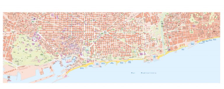 Badalona mapa vectorial Illustrator eps | Bc Maps mapa vectorial eps