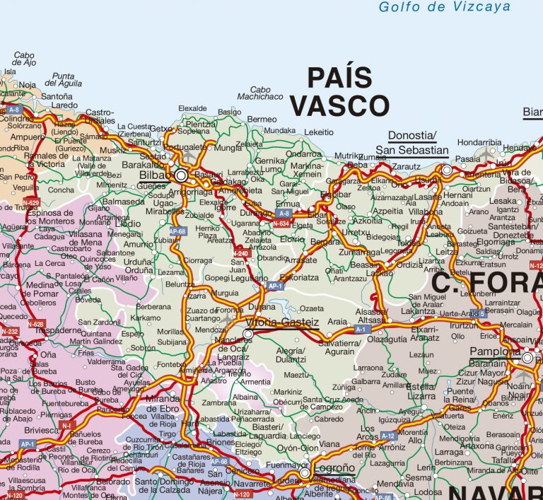 Mapa vectorial Alava, municipios, eps, illustrator editable