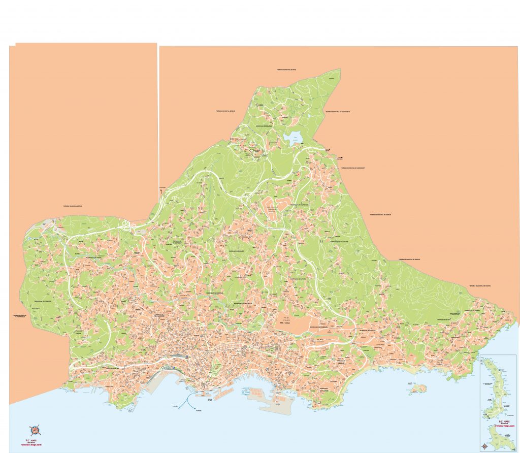 Mapa vectorial editable eps illustrator Vigo libres de derechos