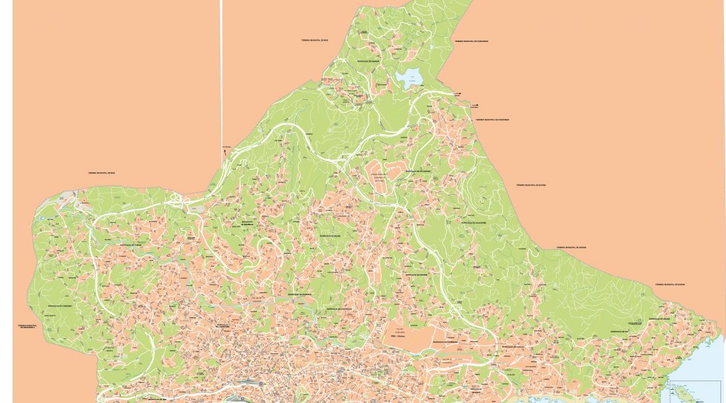 Mapa vectorial editable eps illustrator Vigo libres de derechos