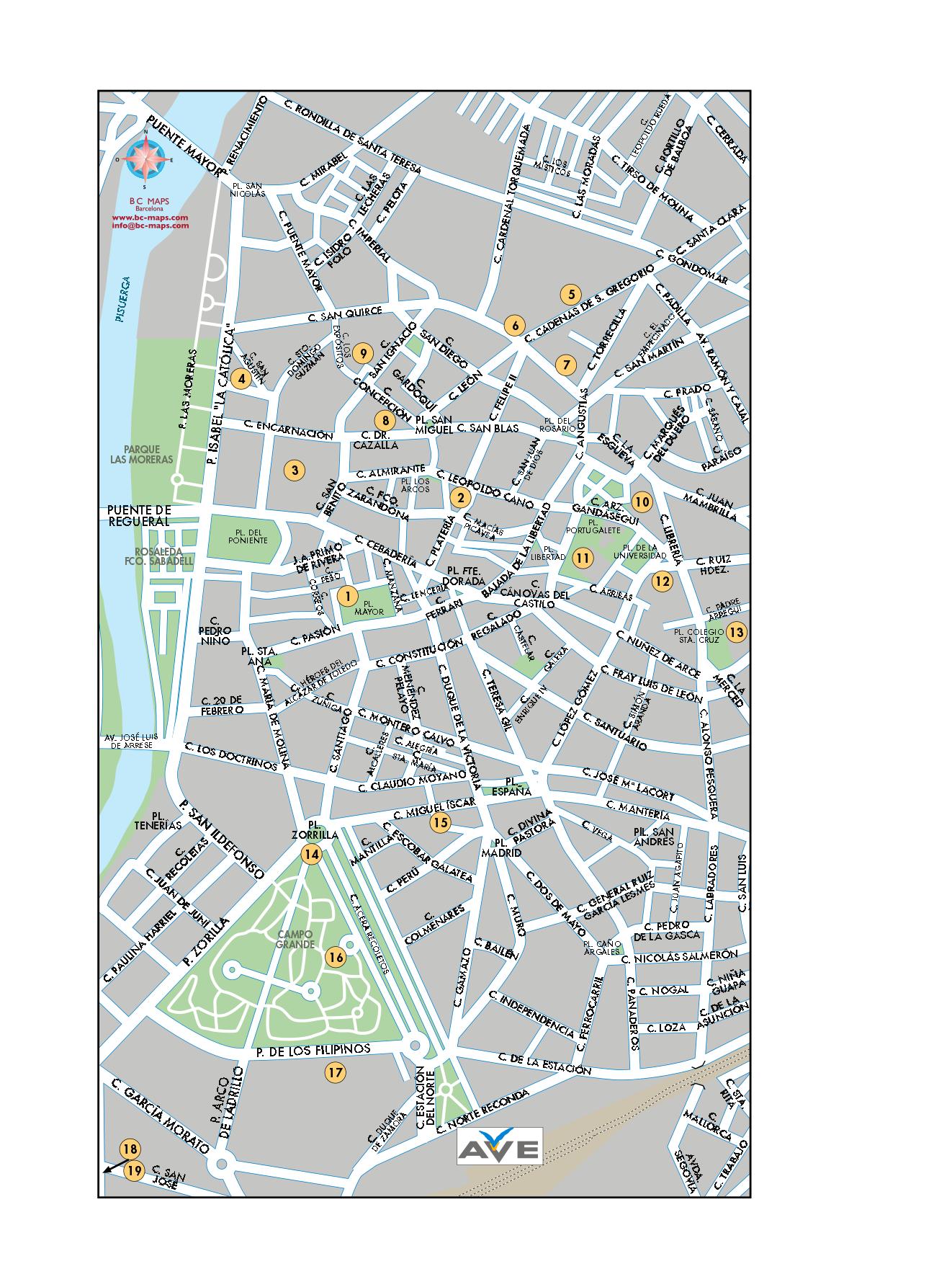 Valladolid mapa vectorial illustrator eps editable estructurados con capas