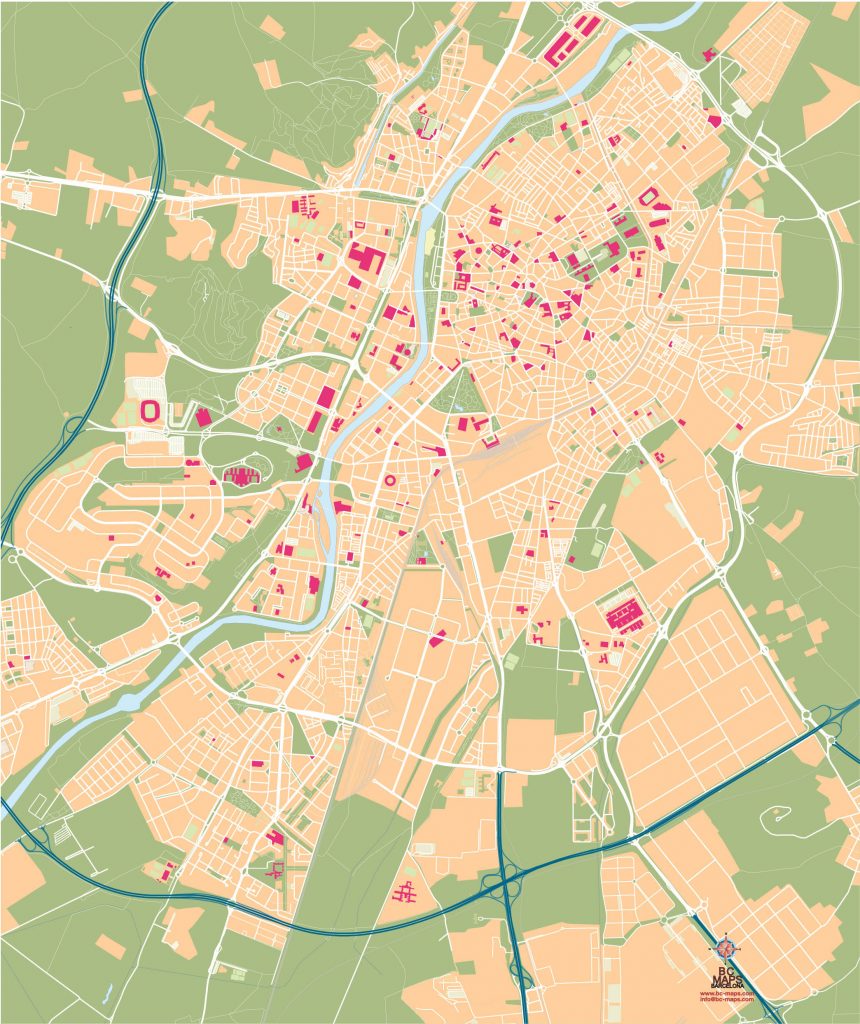 Valladolid mapa vectorial illustrator eps editable estructurados con capas
