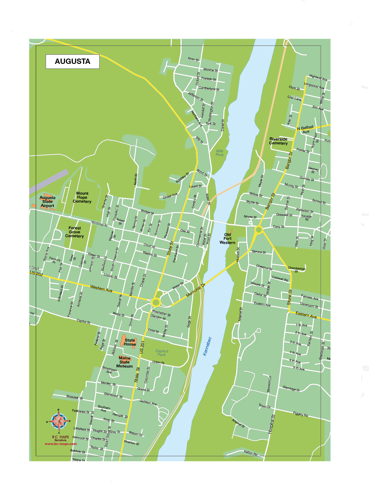 Augusta mapa vectorial illustrator eps - Bc Maps mapa vectorial eps