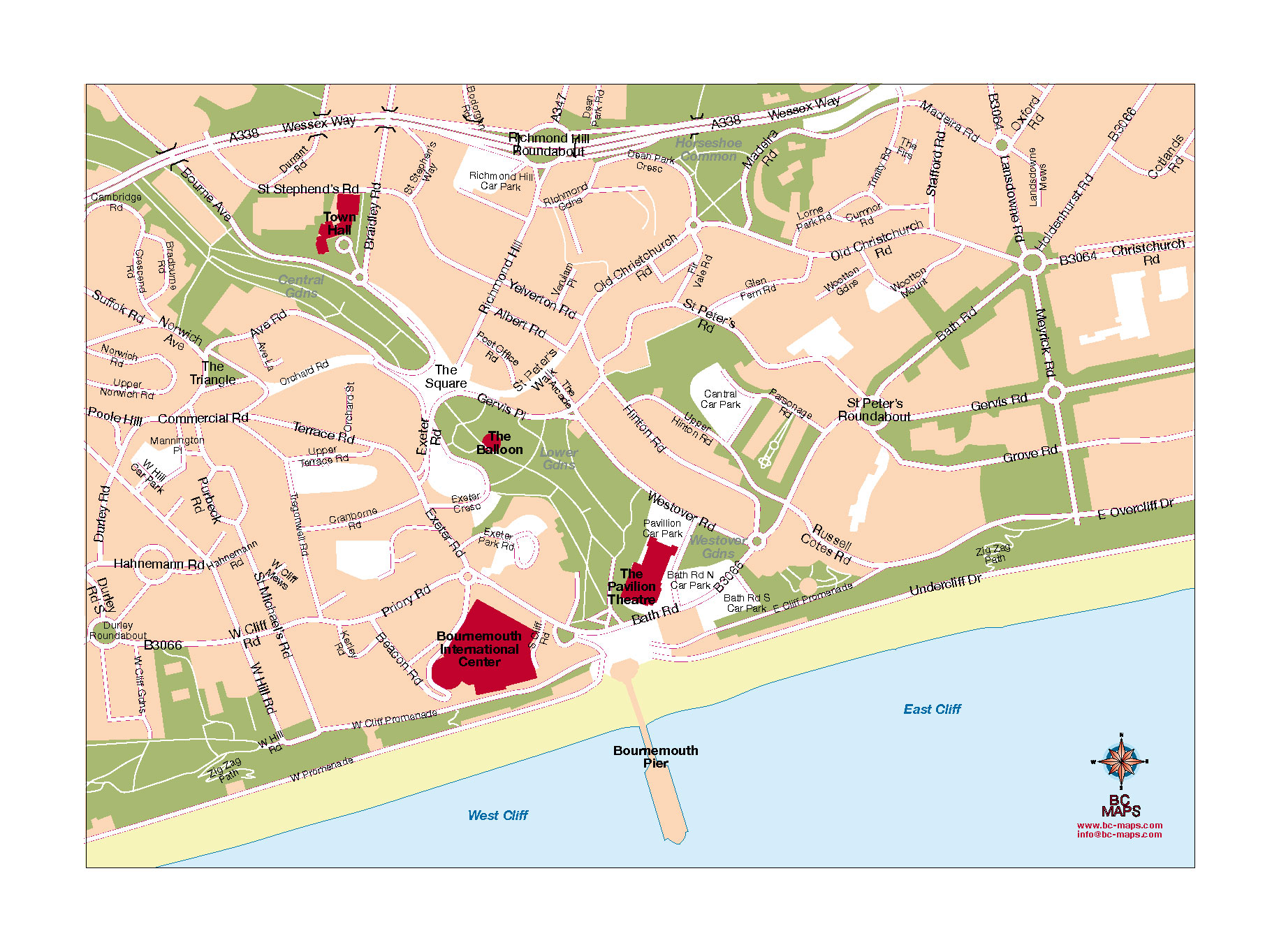 Mapa vectorial Bournemouth eps illustrator - Bc Maps mapa vectorial eps