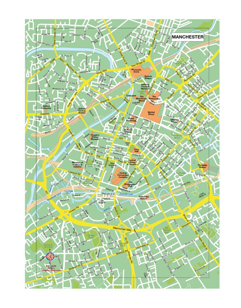 Manchester mapa vectorial illustrator eps | Bc Maps mapa vectorial eps