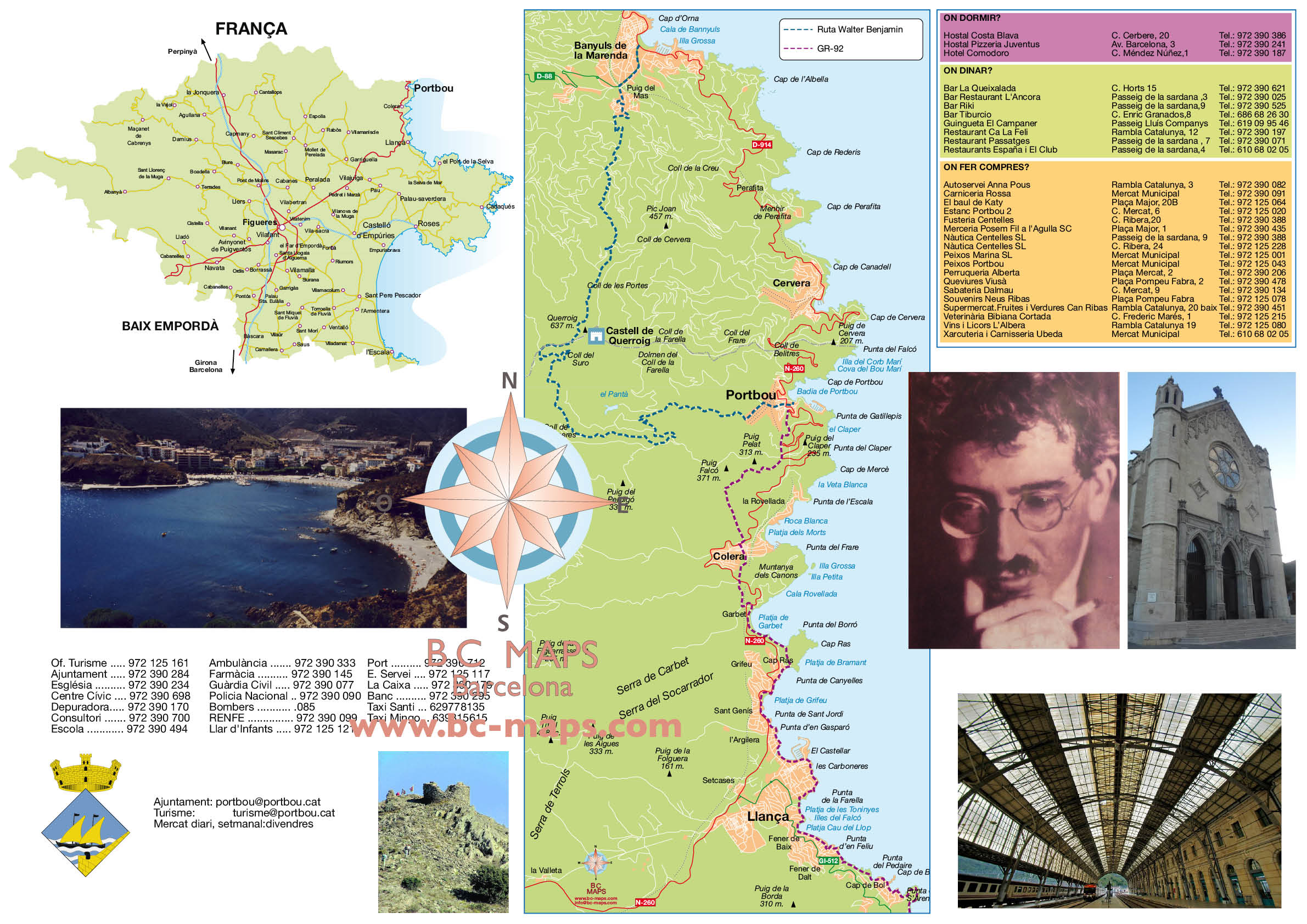 Mapa vectorial Portbou ruta illustrator eps | Bc Maps mapa vectorial eps