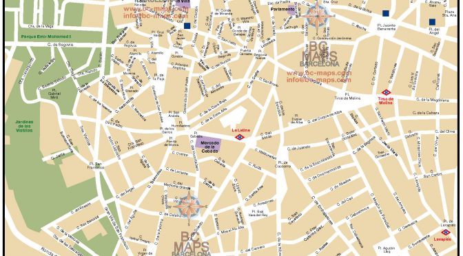 La Latina Madrid, Mapa vectorial editable eps illustrator