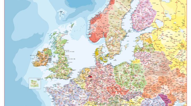 Mapa Europa codigos postales Grupo TT 2017, Bc Maps