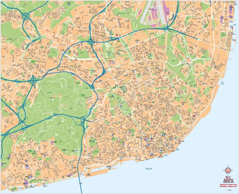 Mapa vectorial de Lisboa illustrator eps para Projeto C