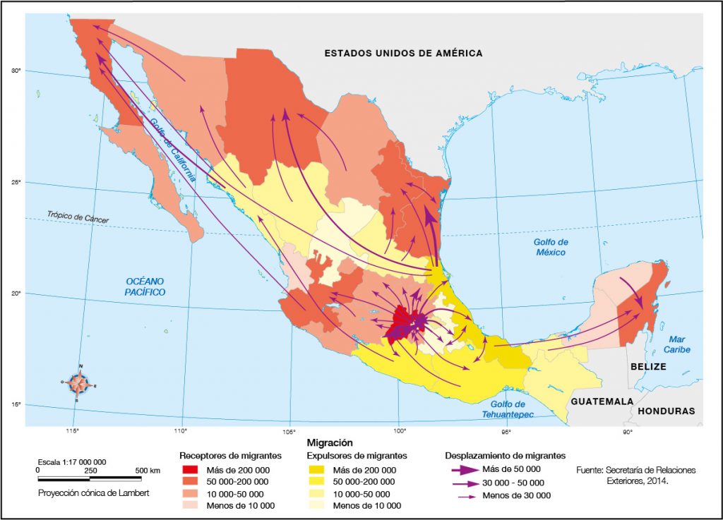 Mapa-texto-Mexico-Migracion - Bc Maps mapa vectorial eps