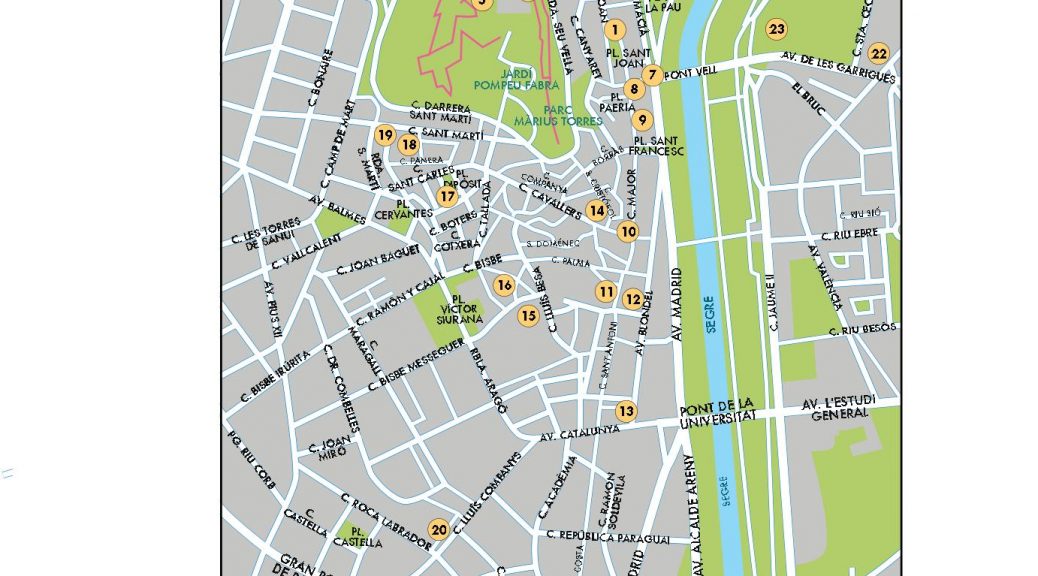 Lleida mapa vectorial editable eps illustrator libre de derechos