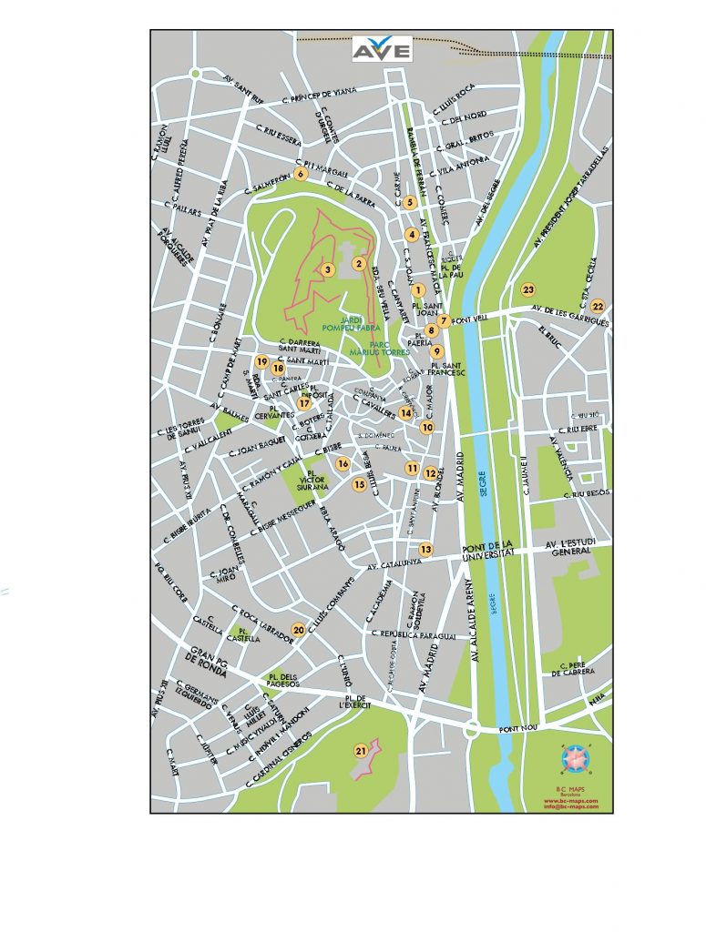 Lleida mapa vectorial illustrator eps formato editable BC Maps