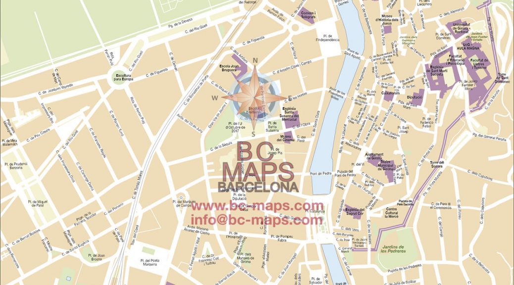 Girona mapa vectorial Illustrator eps ai CC | Bc Maps mapa vectorial eps