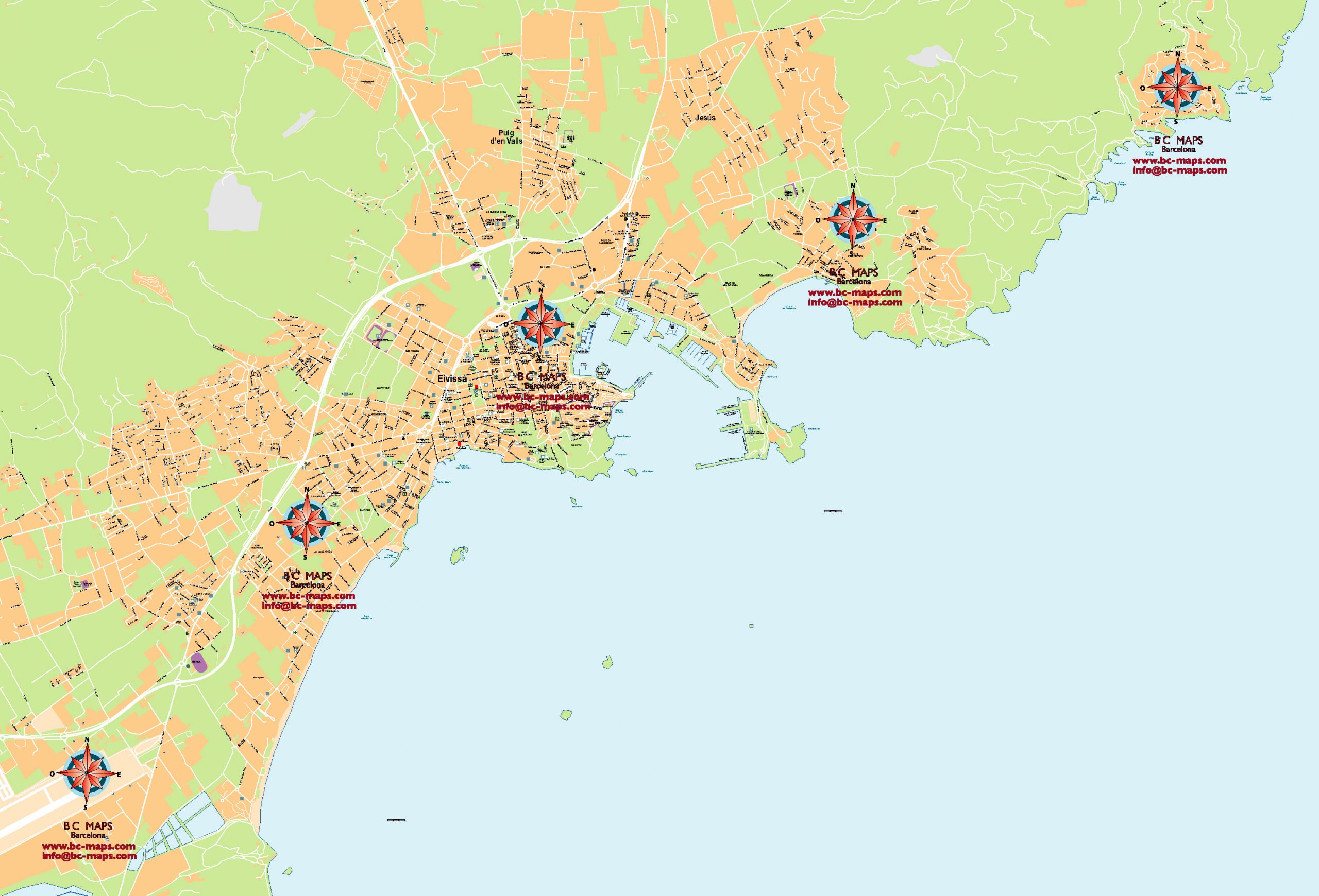 Ibiza Bossa Talamanca mapa vectorial illustrator eps ai | Bc Maps mapa ...
