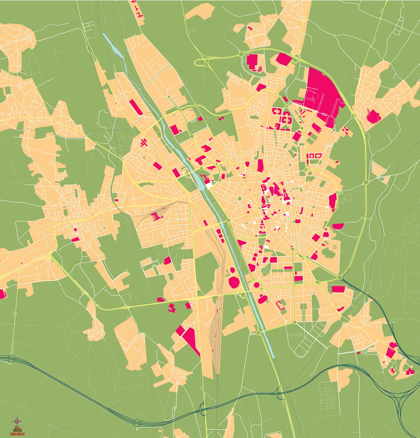 Leon mapa vectorial illustrator eps ai AM - Bc Maps mapa vectorial eps