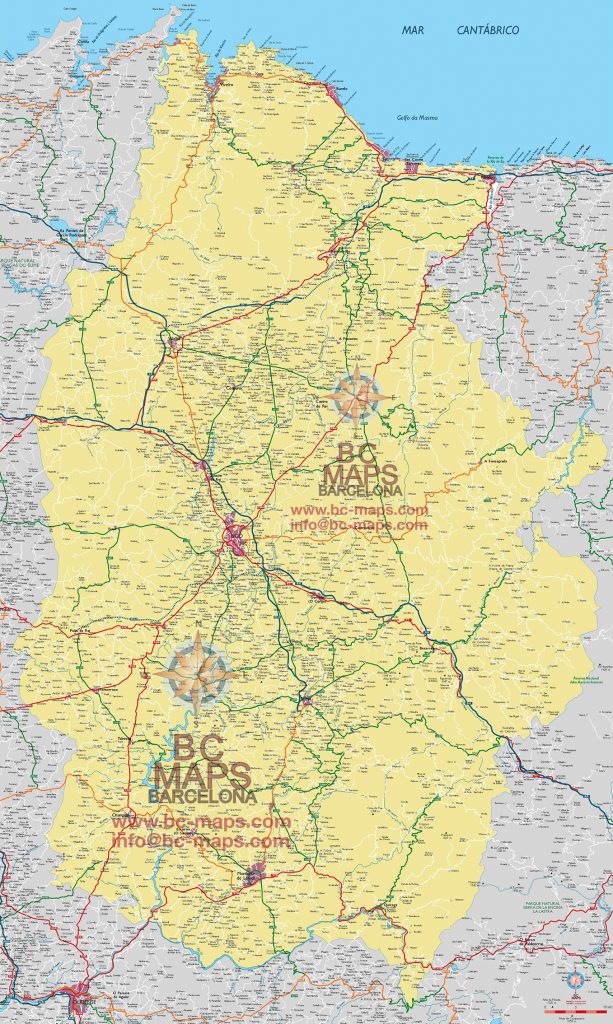 Lugo provincia mapa vectorial illustrator eps ai | Bc Maps mapa ...