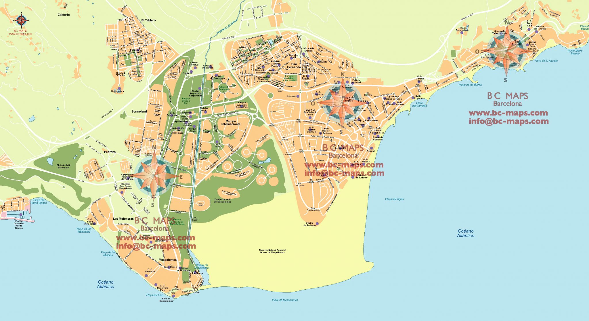 Maspalomas mapa vectorial editable eps illustrator libres de derechos