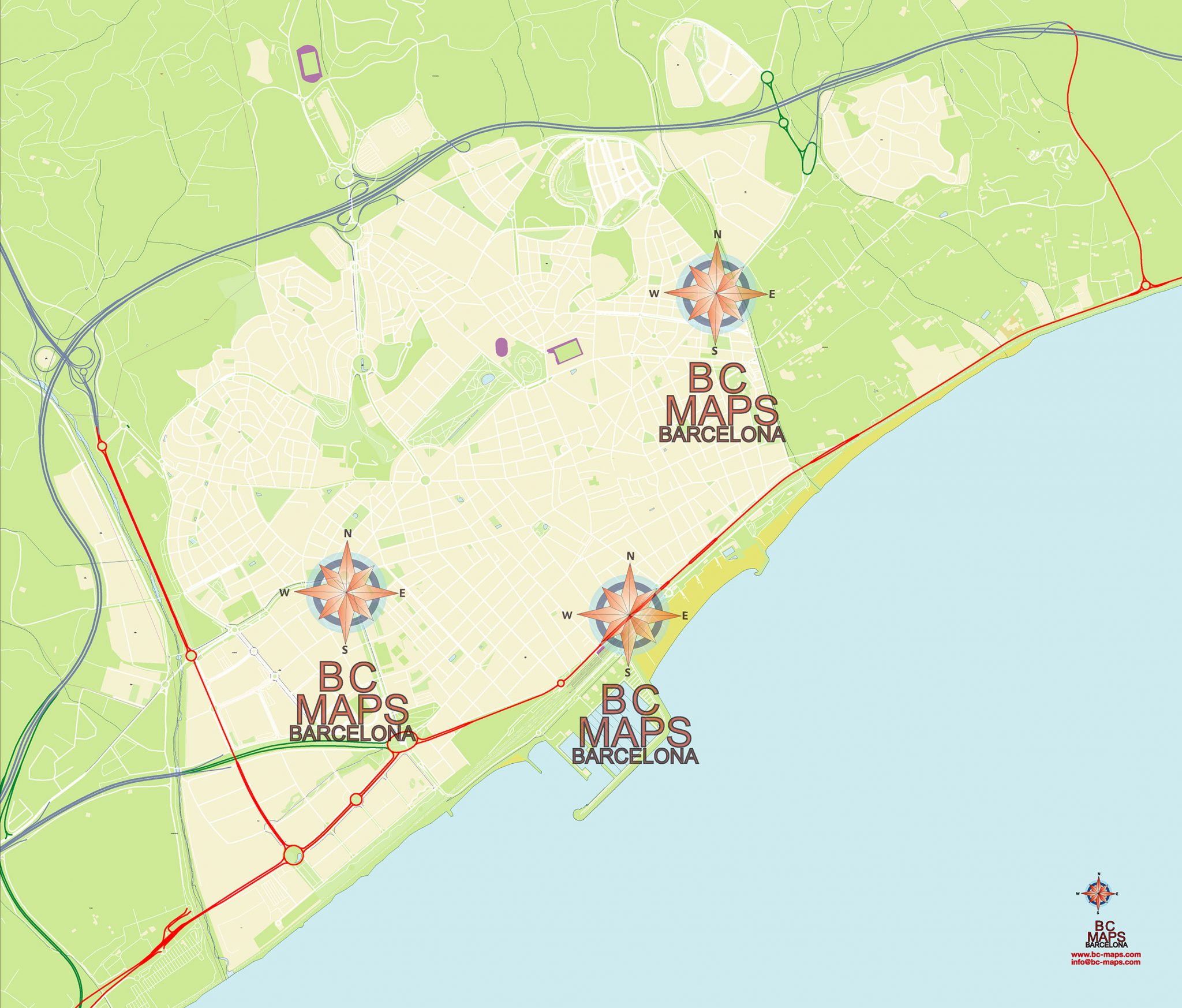 Mapa vectorial illustrator editable eps Mataró lliure de drets