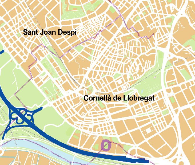 Cornellà de Llobregat mapa vectorial editable eps illustrator ai