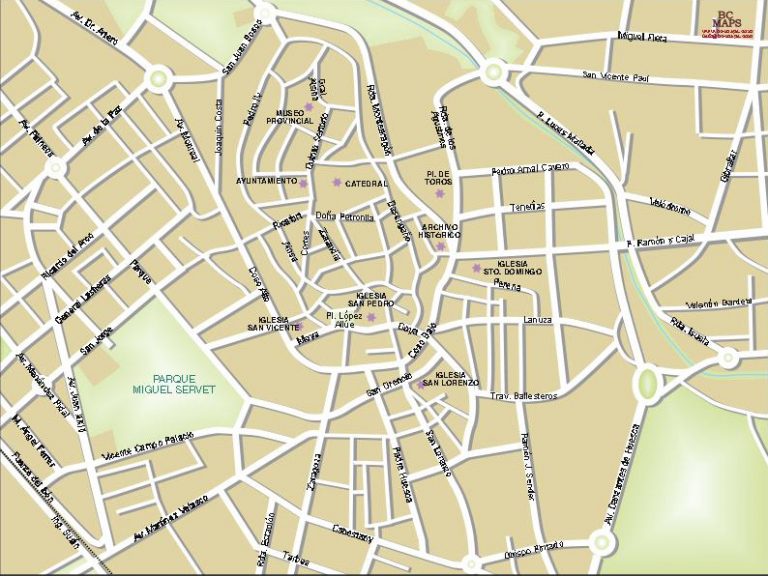Huesca mapa vectorial illustrator eps ai cc Centro | Bc Maps mapa ...