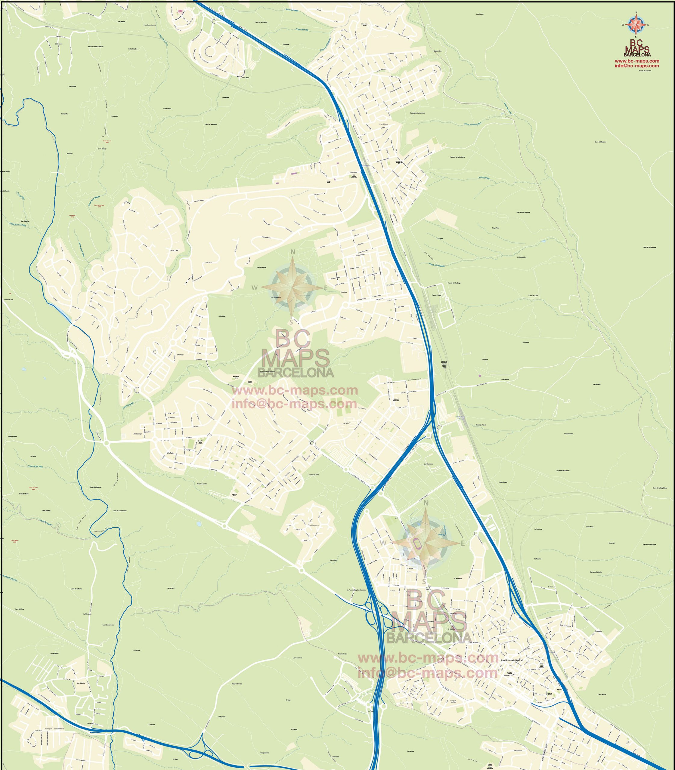 Las Rozas mapa vectorial editable eps illustrator libres de derechos