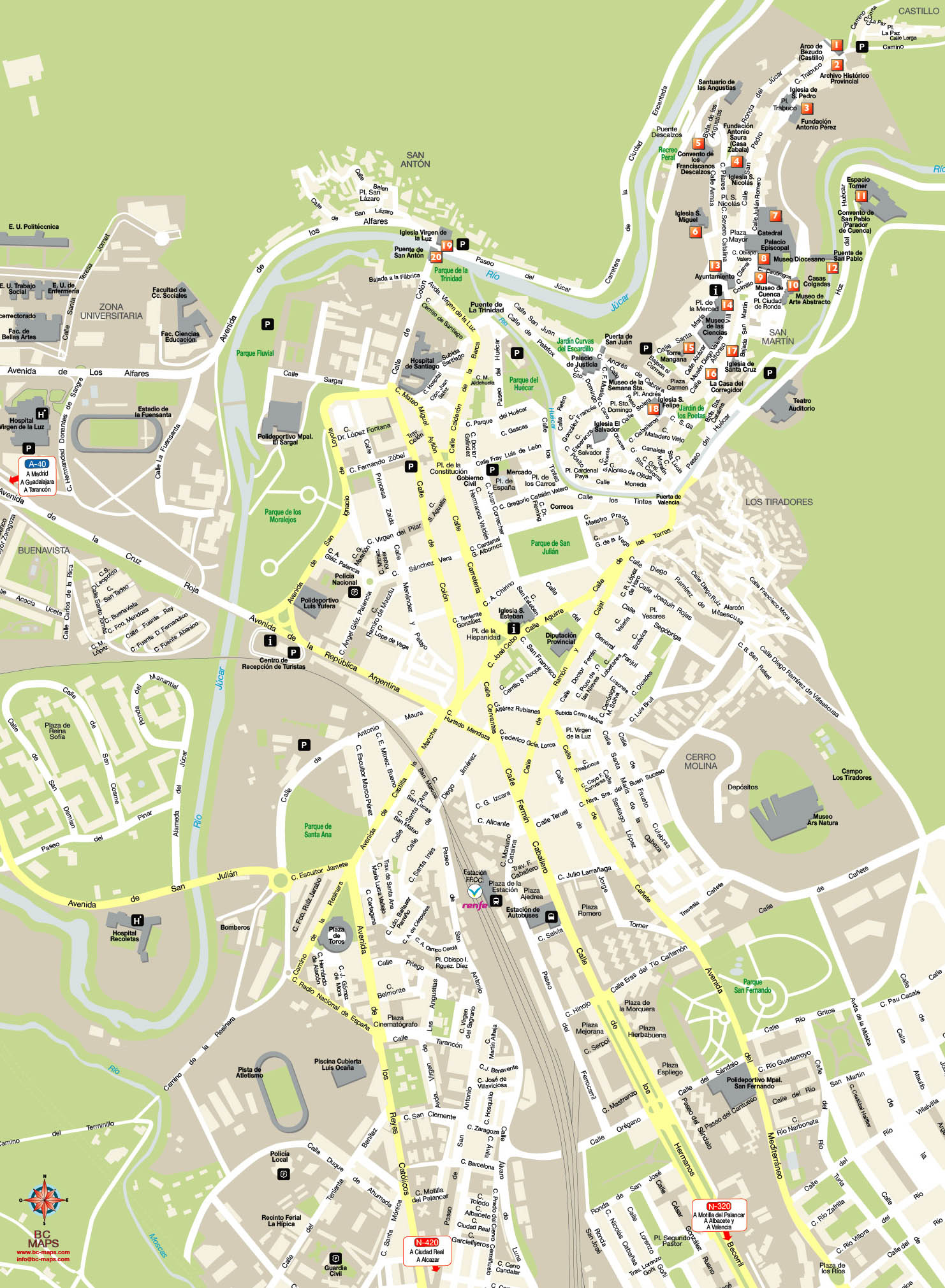 Cuenca mapa vectorial editable eps illustrator ai cc