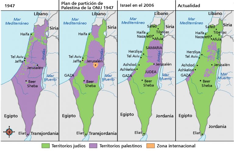 Mapa vectorial evolución estado Israel - Bc Maps mapa vectorial eps