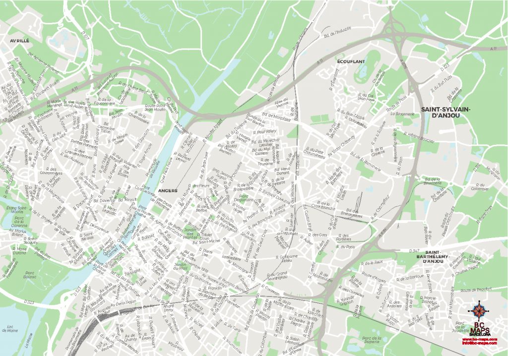 Angers mapa vectorial editable eps illustrator pdf, Bc Maps