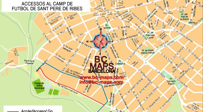 Sant Pere de Ribes mapa vectorial editable eps illustrator ai