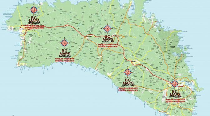 Isla de Menorca mapa vectorial editable eps illustrator ai