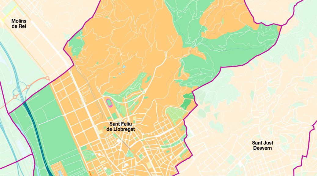 Sant Feliu de Llobregat mapa vectorial illustrator editable eps