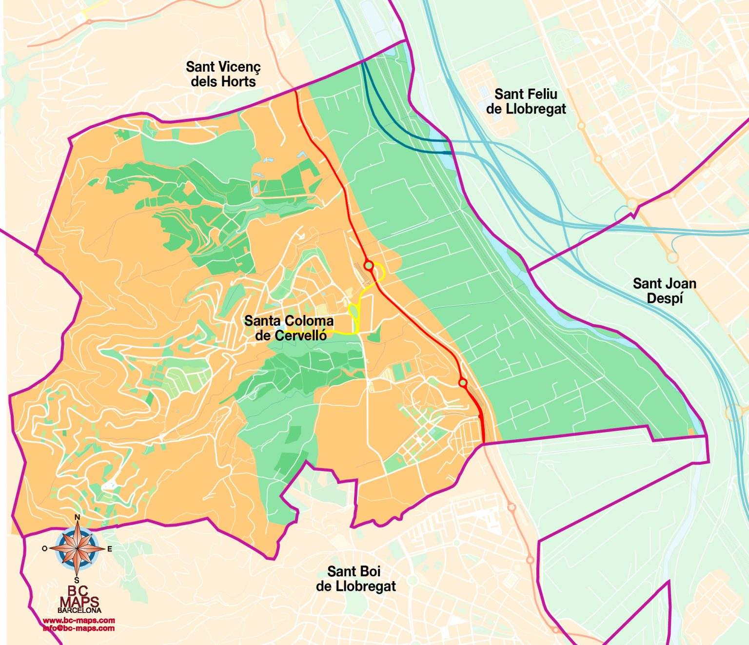 Santa Coloma de Cervello mapa vectorial illustrator eps - Bc Maps mapa ...