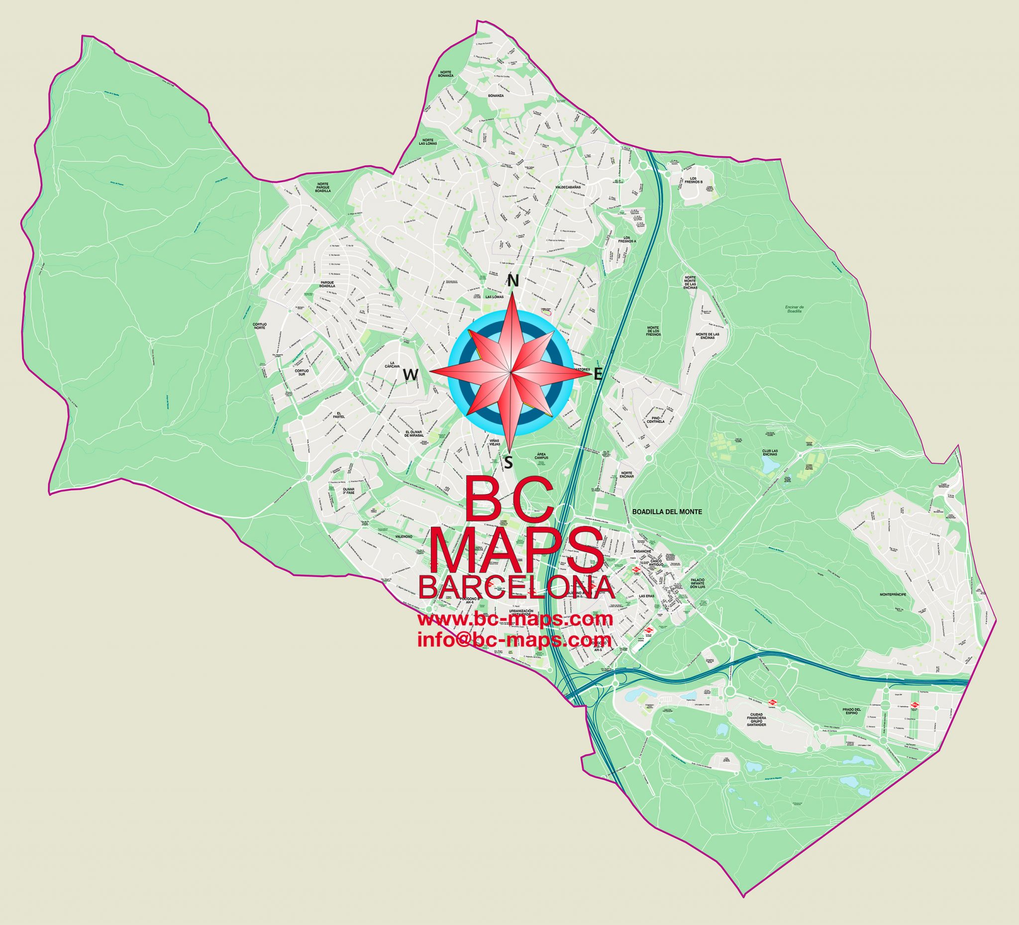 Boadilla del Monte mapa vectorial editable eps illustrator ai