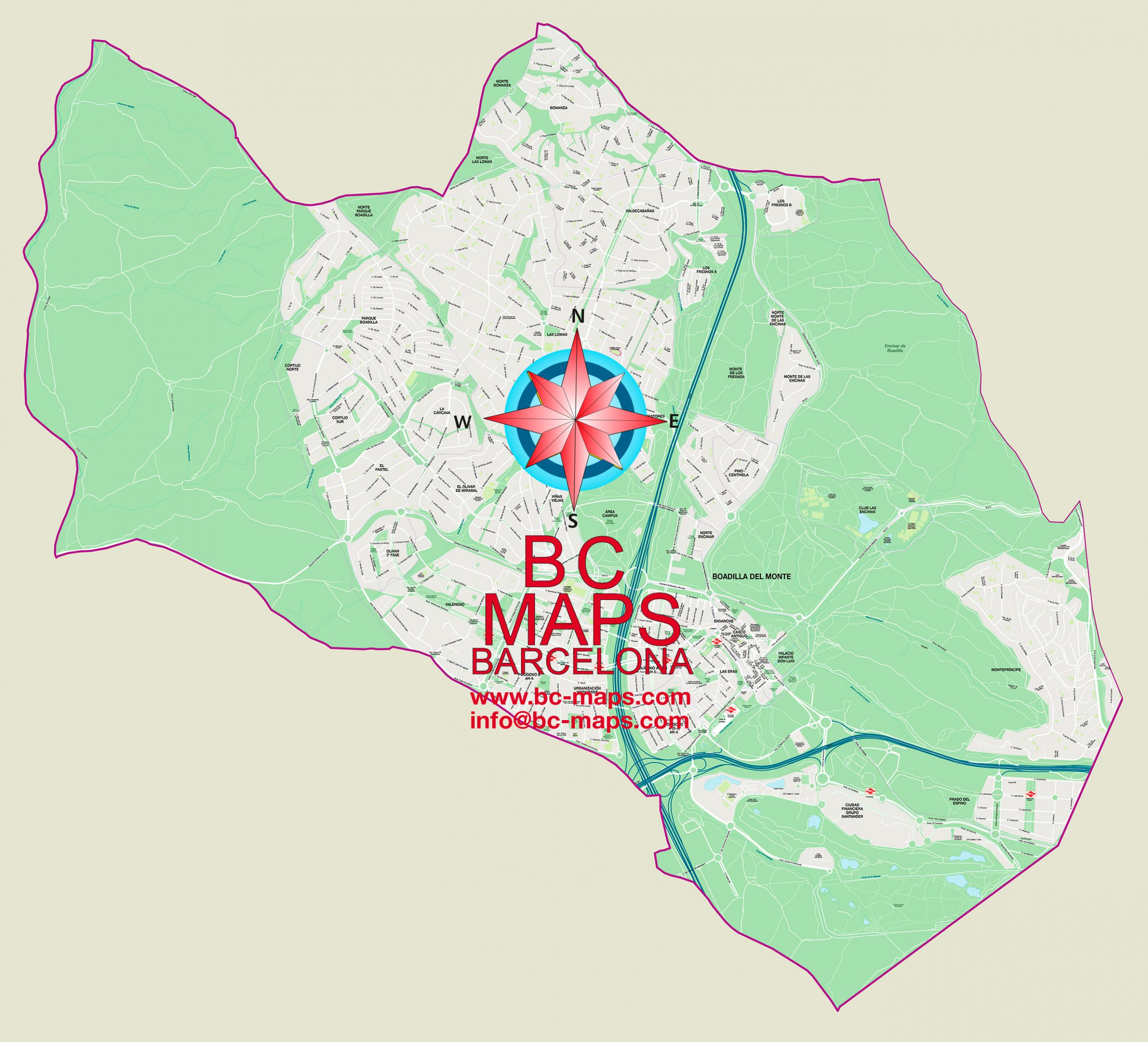 Boadilla del Monte mapa vectorial editable eps illustrator ai