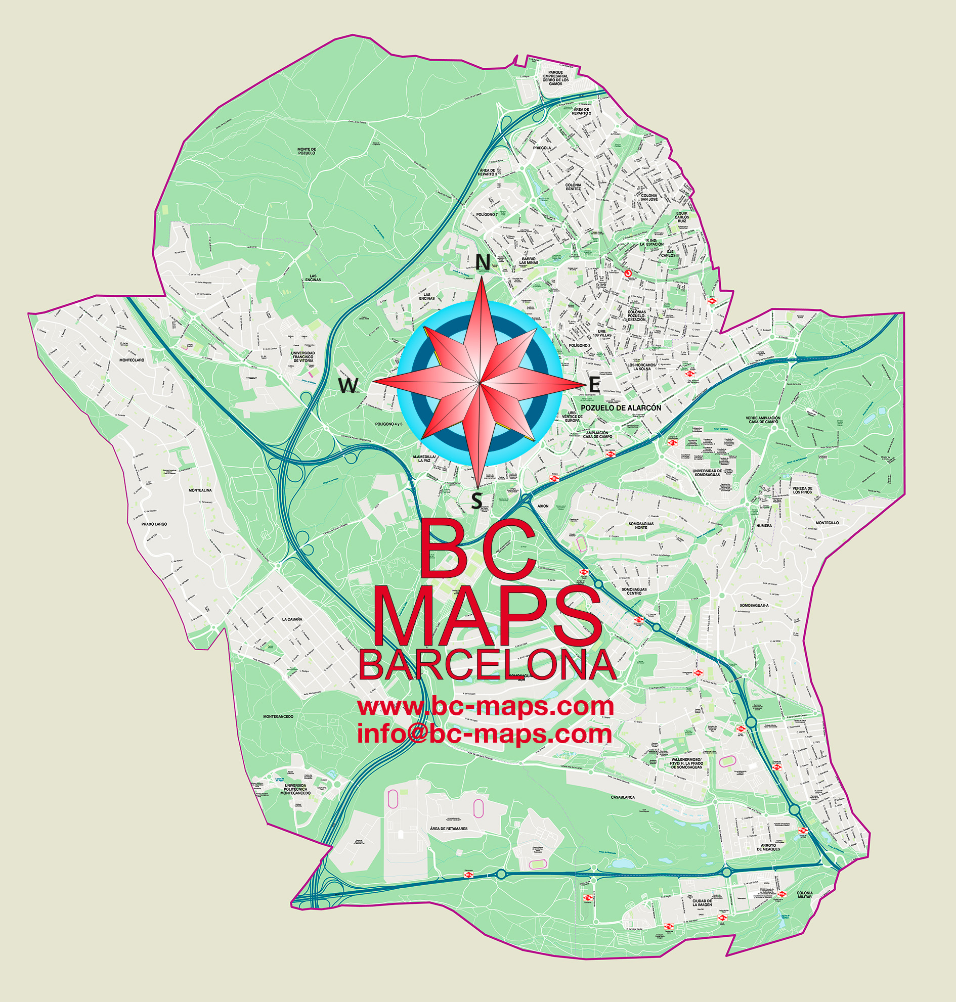 Pozuelo de Alarcon mapa vectorial illustrator editable eps | Bc Maps mapa vectorial eps