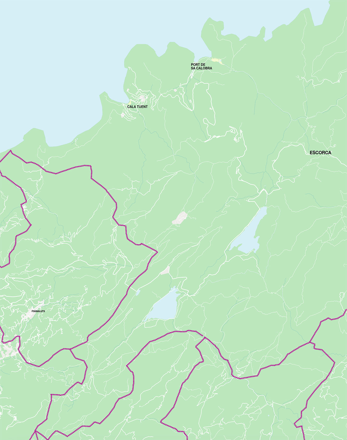 Escorca Mallorca mapa vectorial editable eps illustrator ai