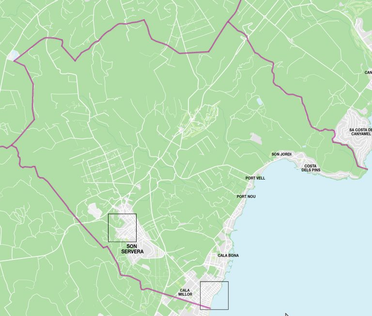 son Servera mapa vectorial Illustrator eps ai CC | Bc Maps mapa ...