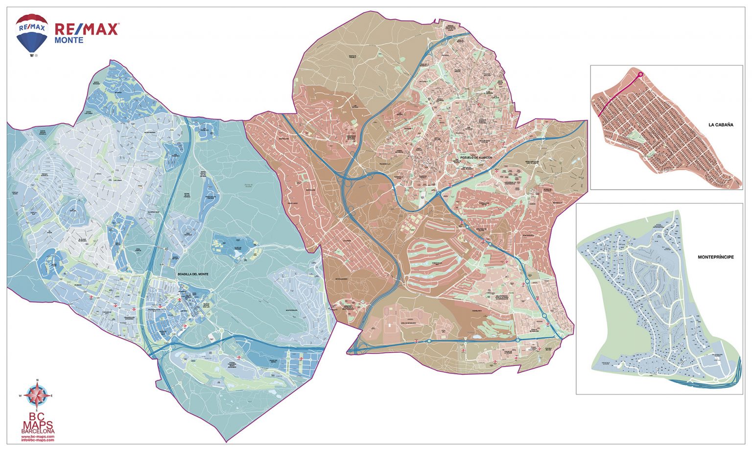 Mapa mural Pozuelo de Alarcón-Bodadilla del Monte,Remax Monte