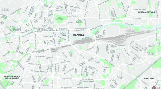Rennes mapa carte vectorial editable eps illustrator, Bc Maps