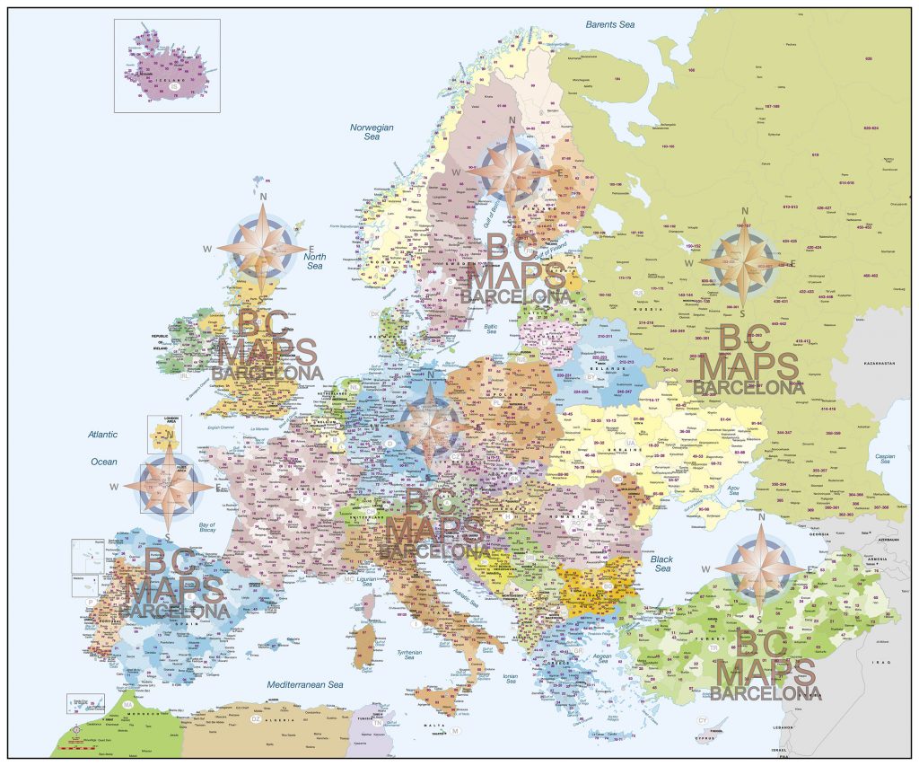 Mapa Europa postcode mural sobremesa vade codigos postales 2025 - Bc ...