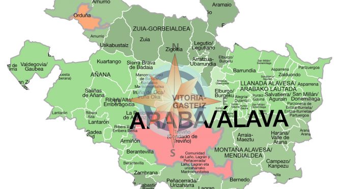 Mapa de municipios de Araba-Álava editable vectorial Illustrator