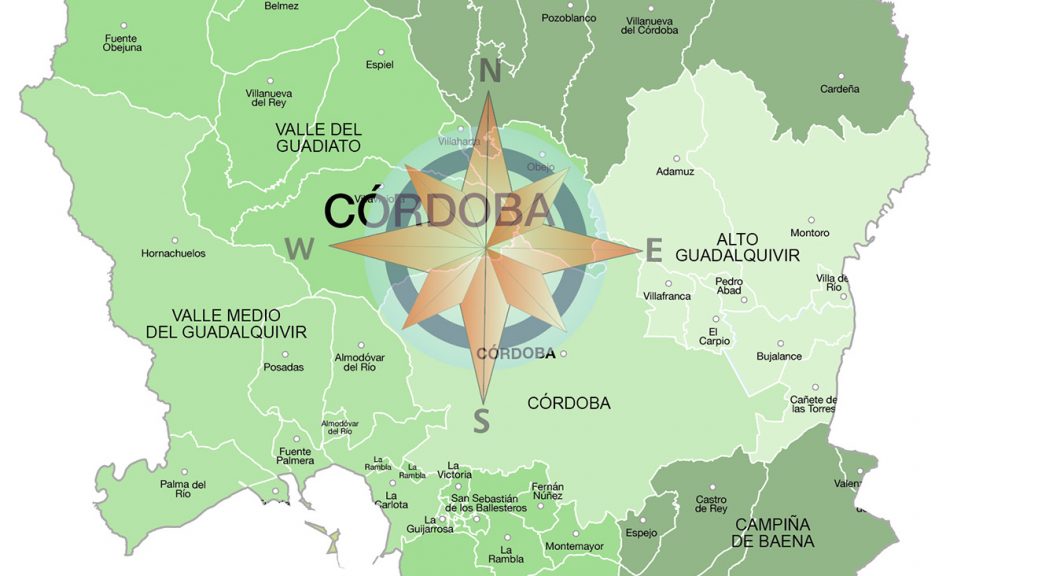 Mapa de municipios de Córdoba editable vectorial Illustrator eps