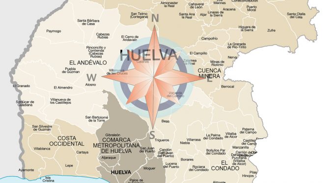 Mapa de los municipios de Huelva formato editable vectorial Illustrator ...
