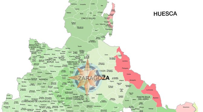Mapa de los municipios de Zaragoza formato editable vectorial ...