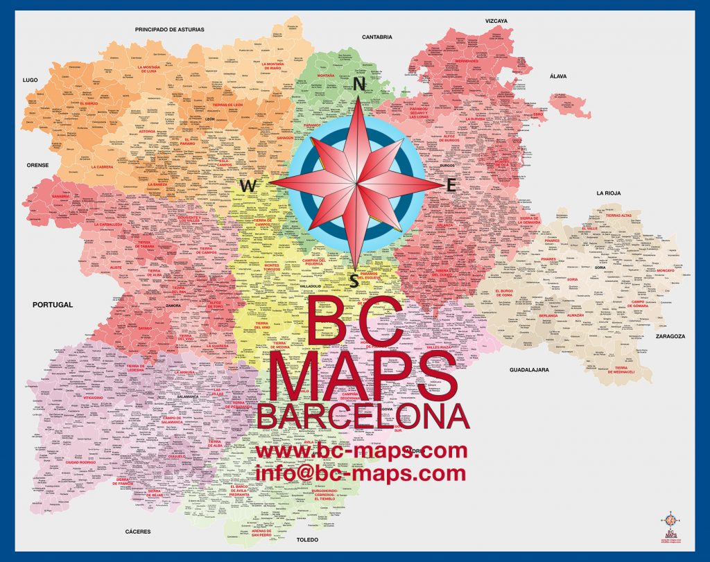 Mapa de los municipios de Castilla-León formato editable vectorial ...