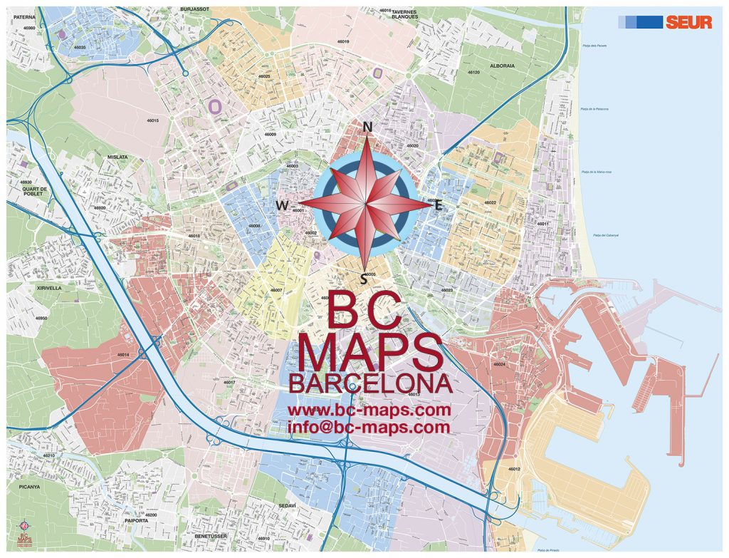 Mapas códigos postales de ciudades de España | Bc Maps mapa vectorial eps
